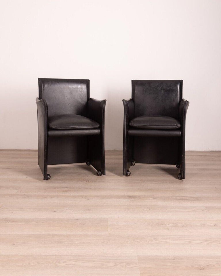 Leather Break 401 Chairs by Mario Bellini for Cassina, Set of 2 For ...