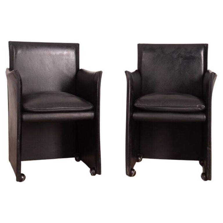 Leather Break 401 Chairs by Mario Bellini for Cassina, Set of 2 For ...
