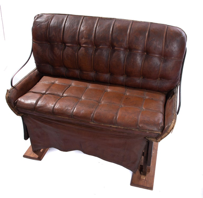 Leather Buggy Bench, 19th Century For Sale at 1stDibs