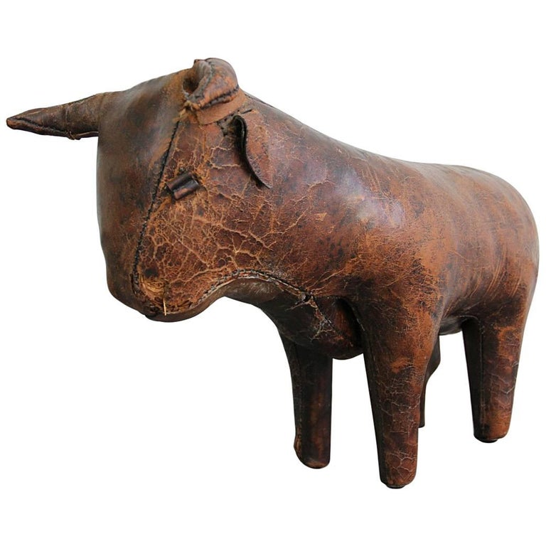Leather Bull by Dimitri Omersa for Liberty, circa 1950s at 1stDibs