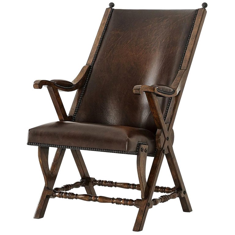 Leather Campaign Chair at 1stDibs