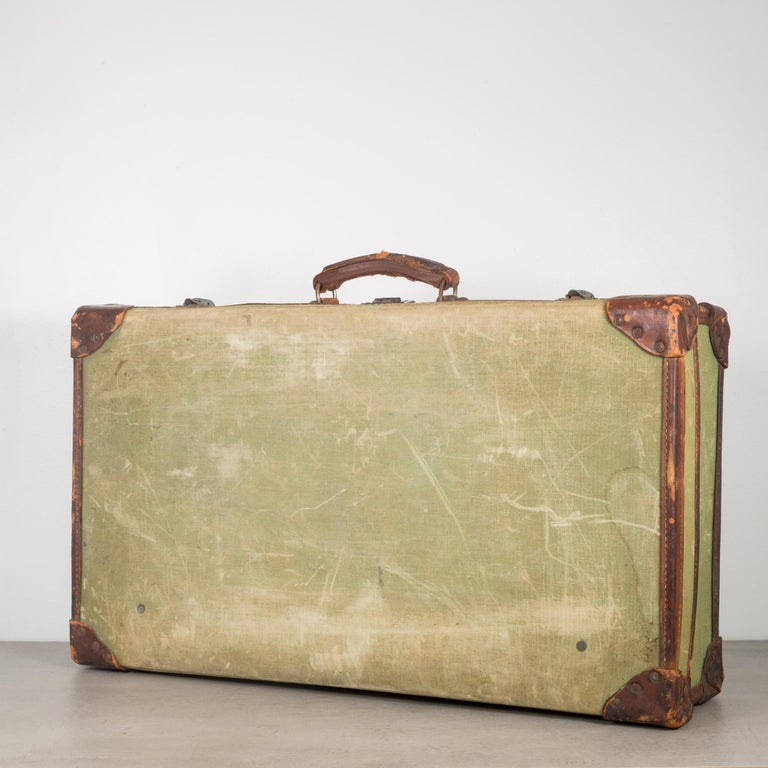 Leather/Canvas English Suitcase, circa 1944 at 1stDibs | leather canvas ...