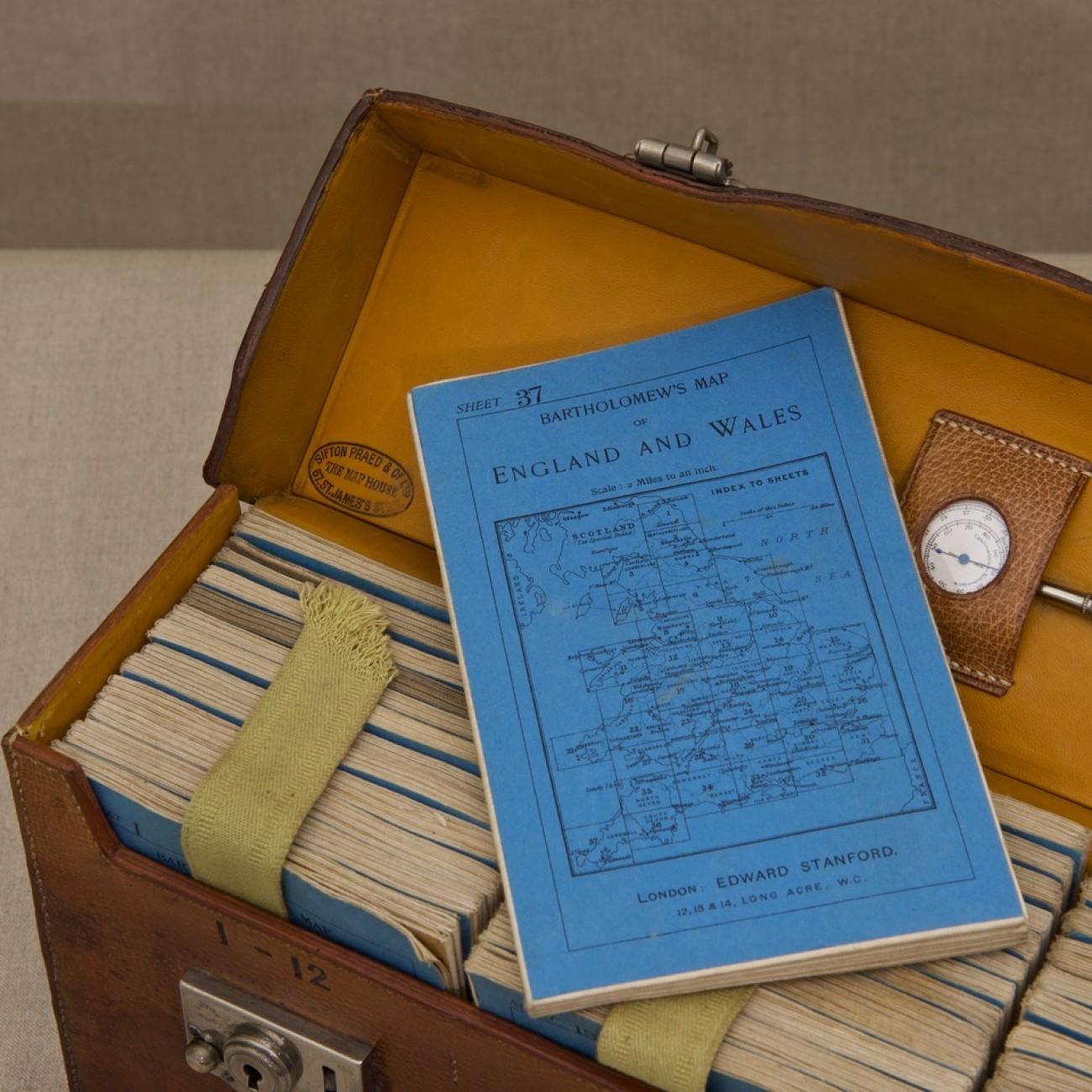 Leather Cased Set of Maps of England and Wales, circa 1920 at 1stDibs