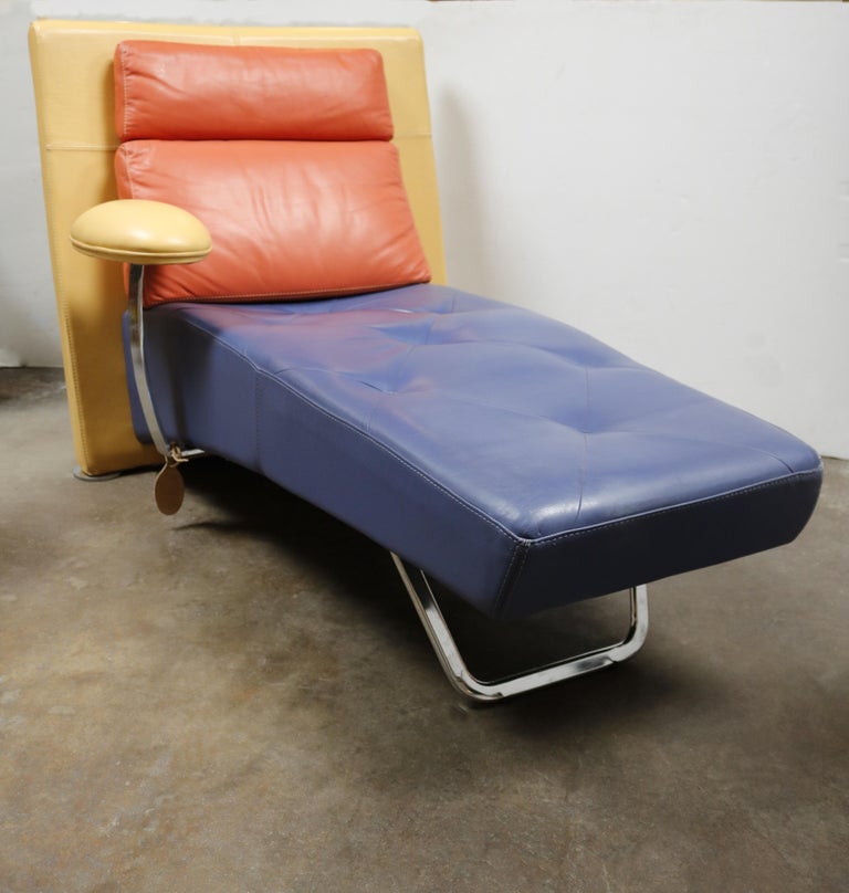 Leather Chaise by Gamma Arredamenti For Sale at 1stDibs