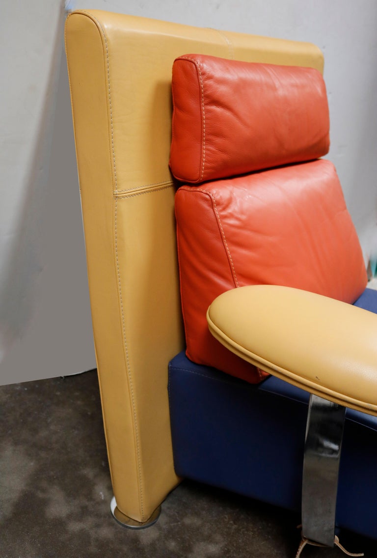 Leather Chaise by Gamma Arredamenti For Sale at 1stDibs