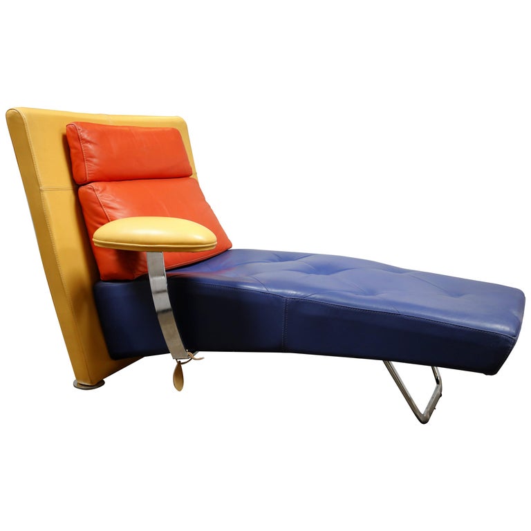 Leather Chaise by Gamma Arredamenti For Sale at 1stDibs