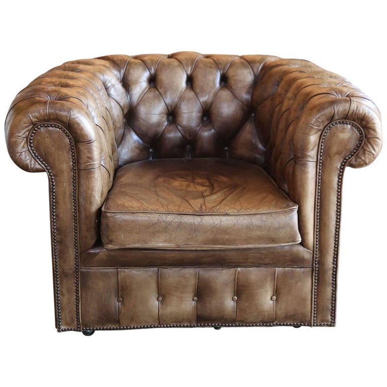 Leather Chesterfield Chair at 1stDibs
