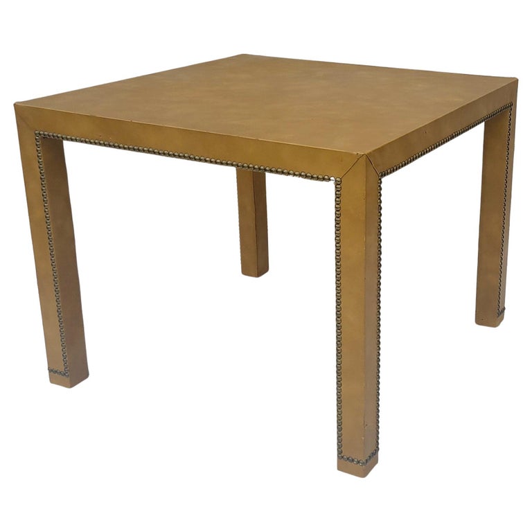 Leather Clad Parsons End Table Al Burkhardt Design For Sale at 1stDibs