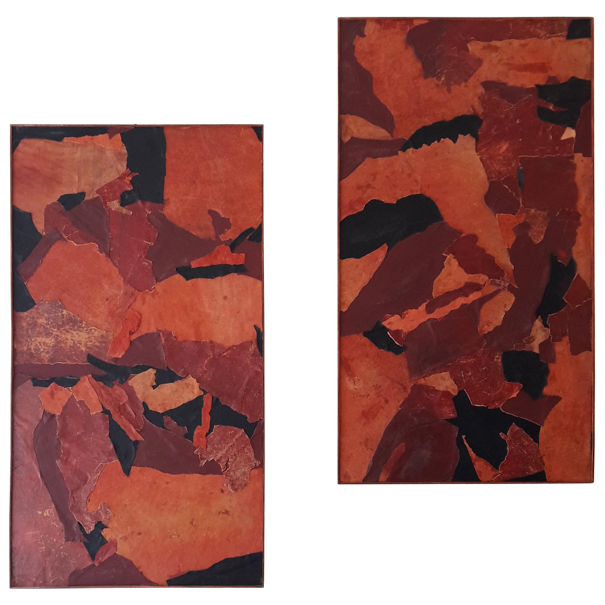 Leather Collage Panels - 11 For Sale on 1stDibs