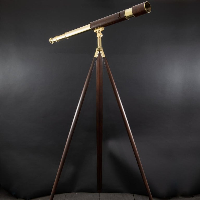 Leather Covered Brass Telescope from World War I at 1stDibs
