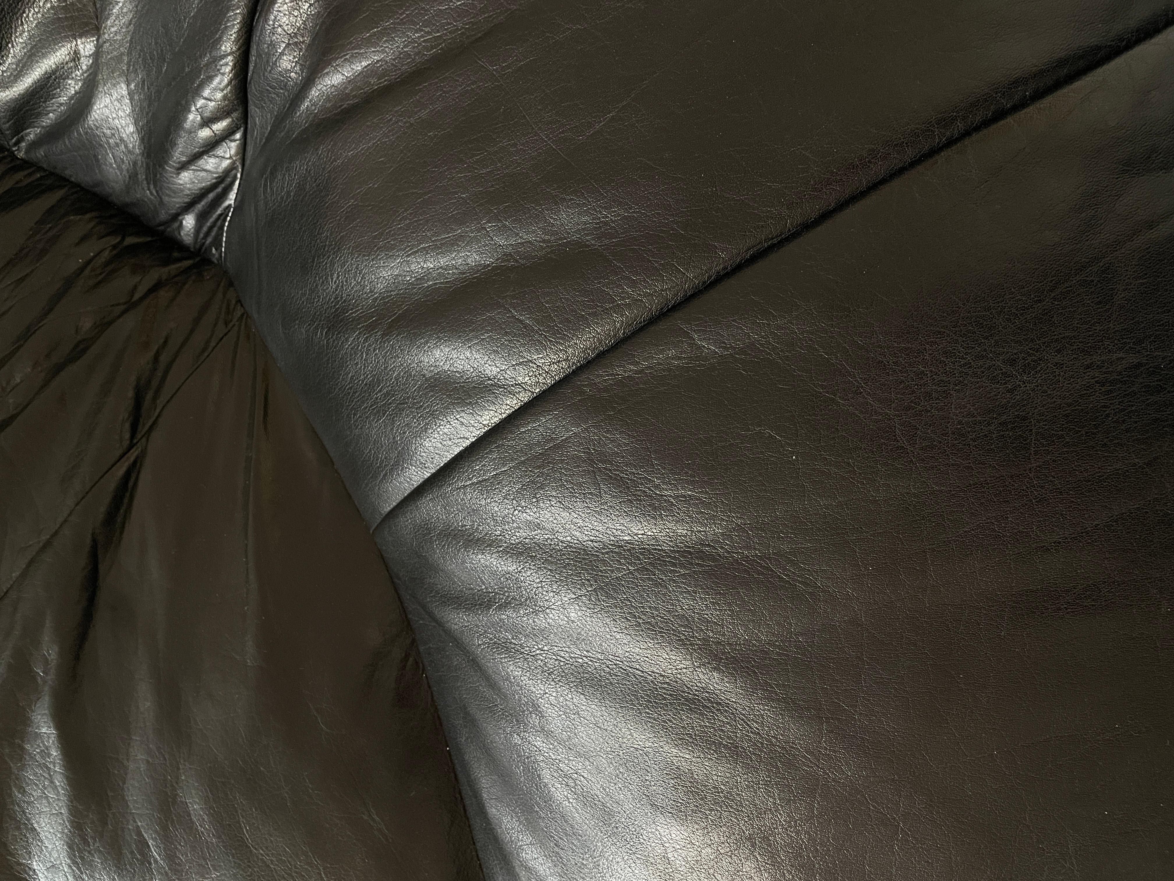 Leather Croissant Sofa by Raphael Raffel for Honore Paris, 1970s For ...