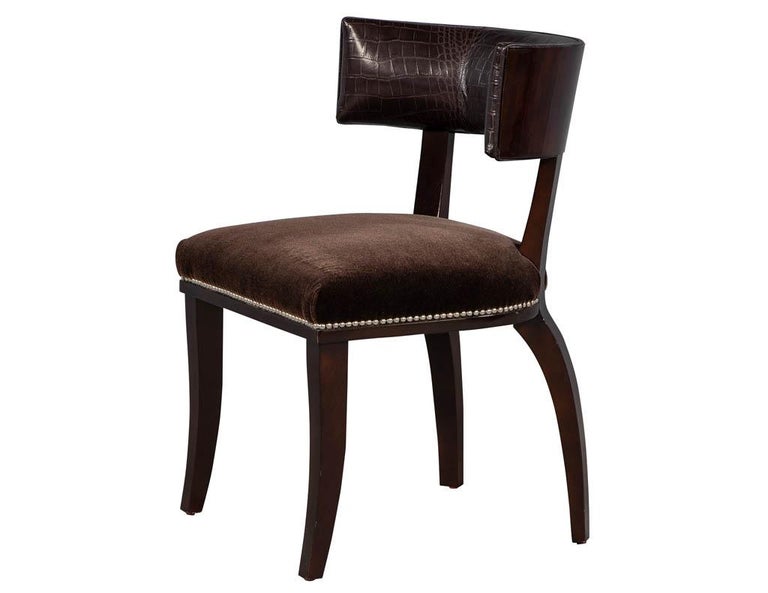 Leather Curved Back Side Chair at 1stDibs