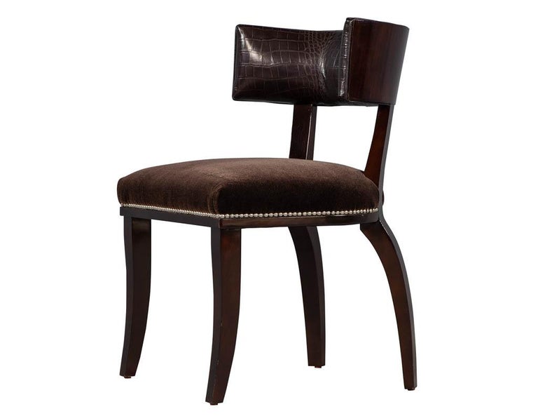 Leather Curved Back Side Chair at 1stDibs