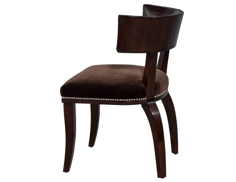 Leather Curved Back Side Chair at 1stDibs