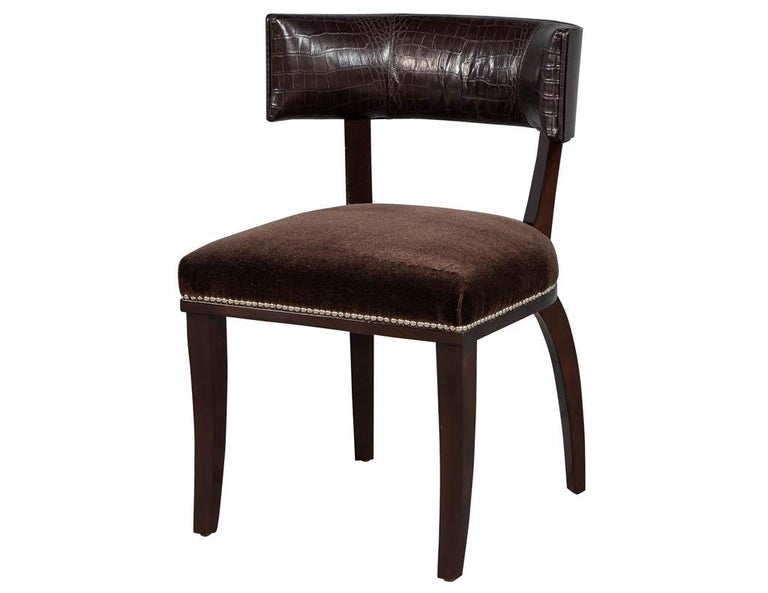 Leather Curved Back Side Chair at 1stDibs