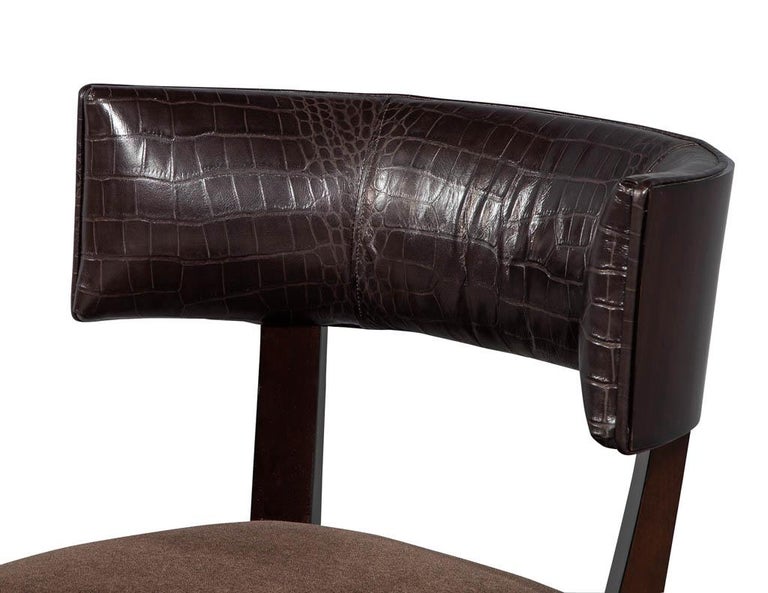Leather Curved Back Side Chair at 1stDibs