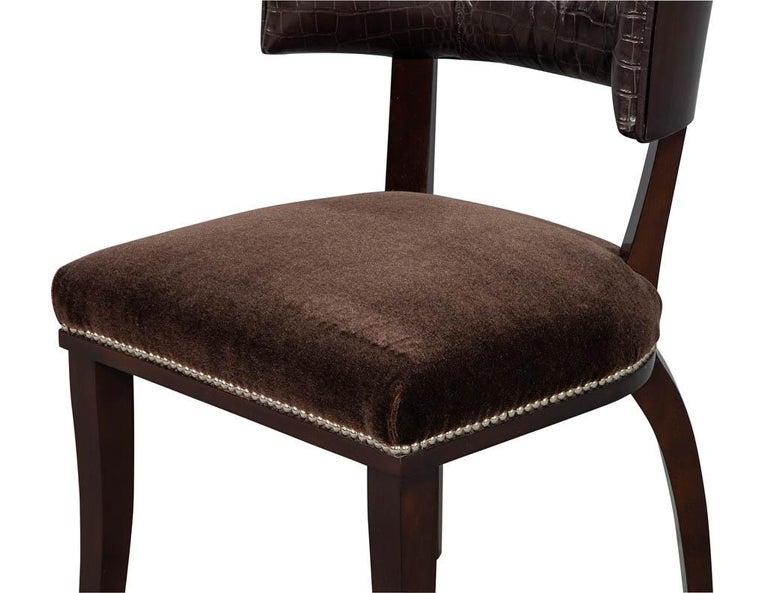 Leather Curved Back Side Chair at 1stDibs