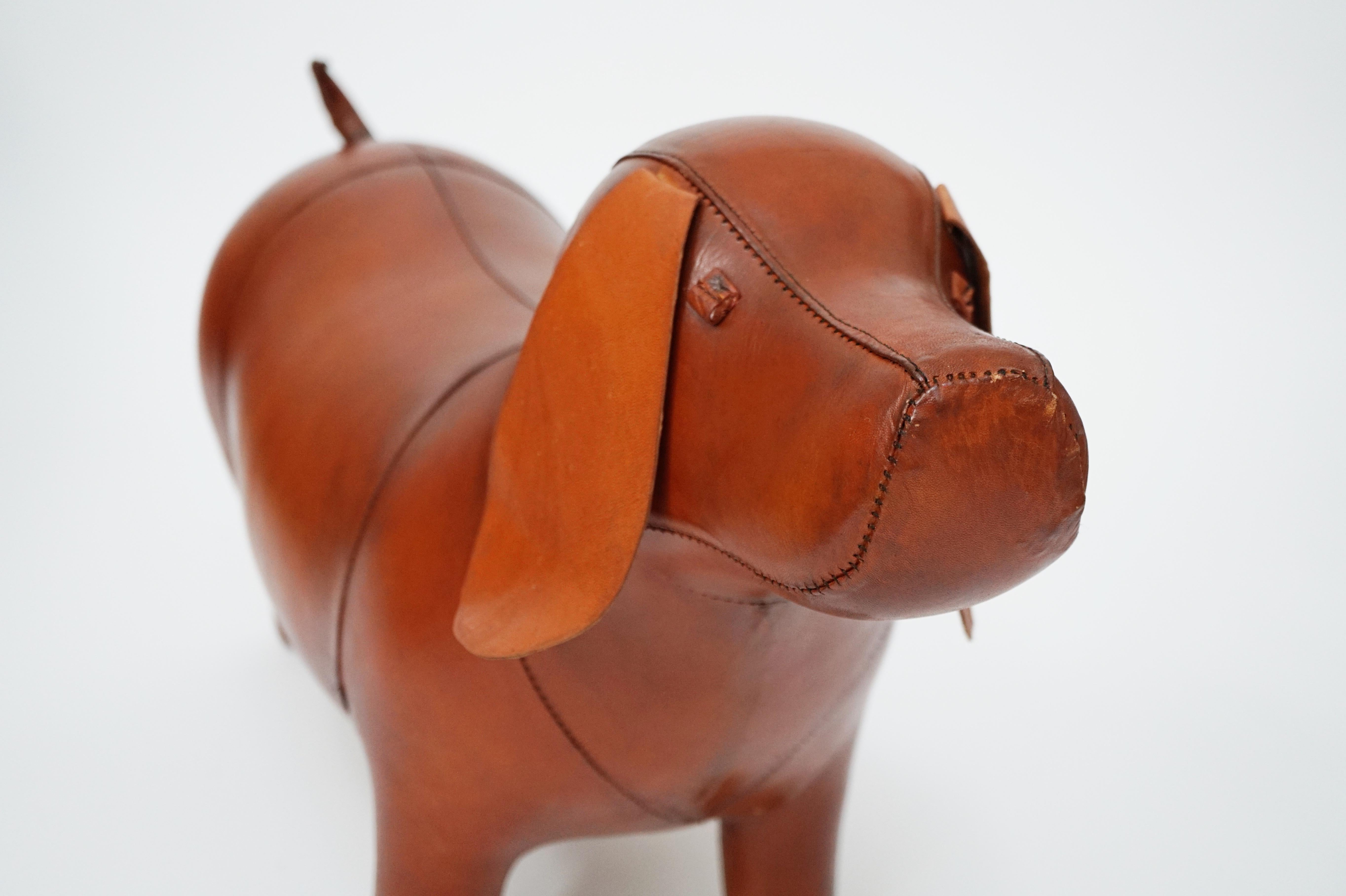 Leather Dog Footstool Attributed to Dimitri Omersa for Abercrombie and ...