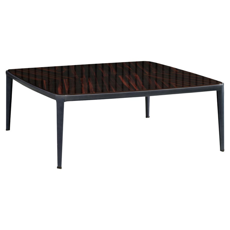 Leather, Ebony Wood, Howard Coffee Table For Sale at 1stDibs