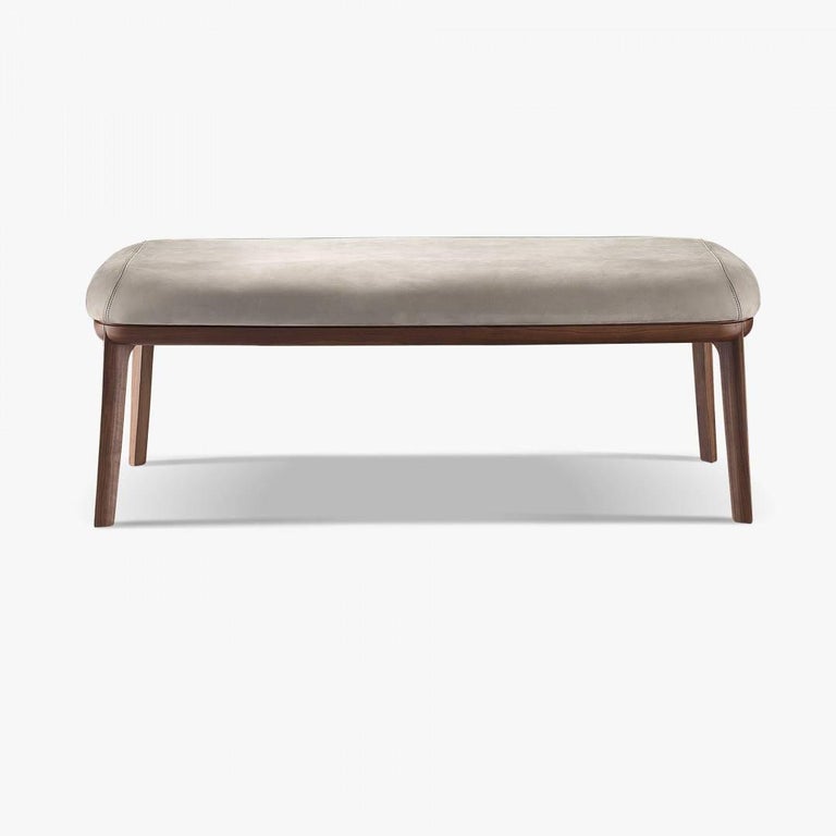 Leather, Fabric, Solid Wood, Anita Bench For Sale at 1stDibs