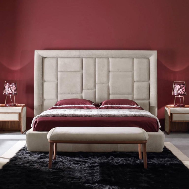 Leather, Fabric, Solid Wood, Anita Bench For Sale at 1stDibs