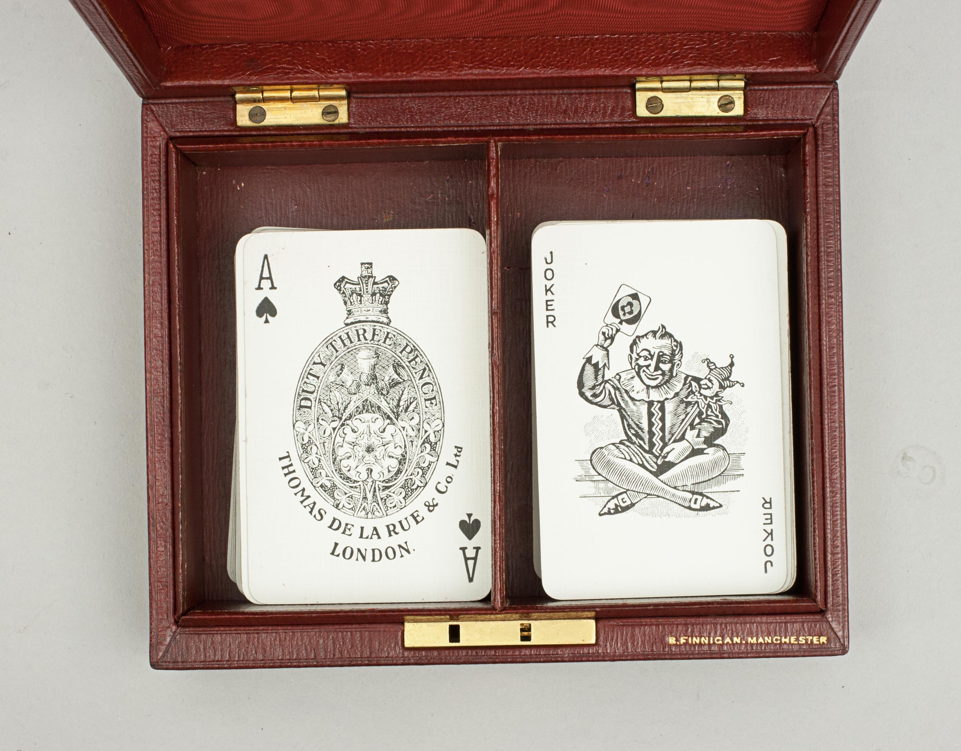 Leather Finnigan Whist Card Game Box For Sale at 1stDibs