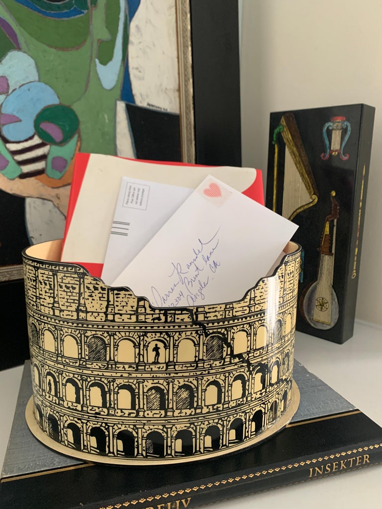 Leather Roman Coliseum Letter Holder at 1stDibs