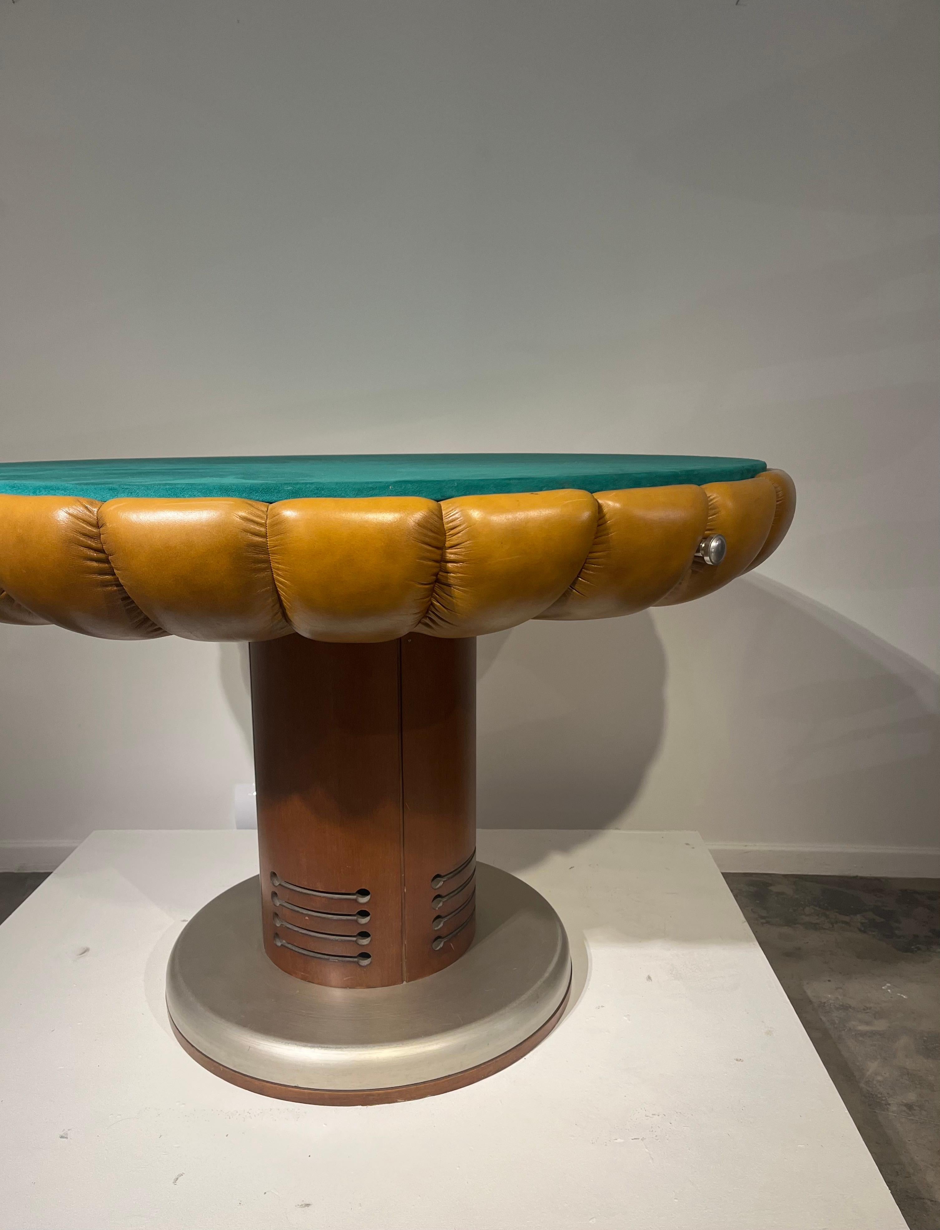 Leather game table For Sale at 1stDibs