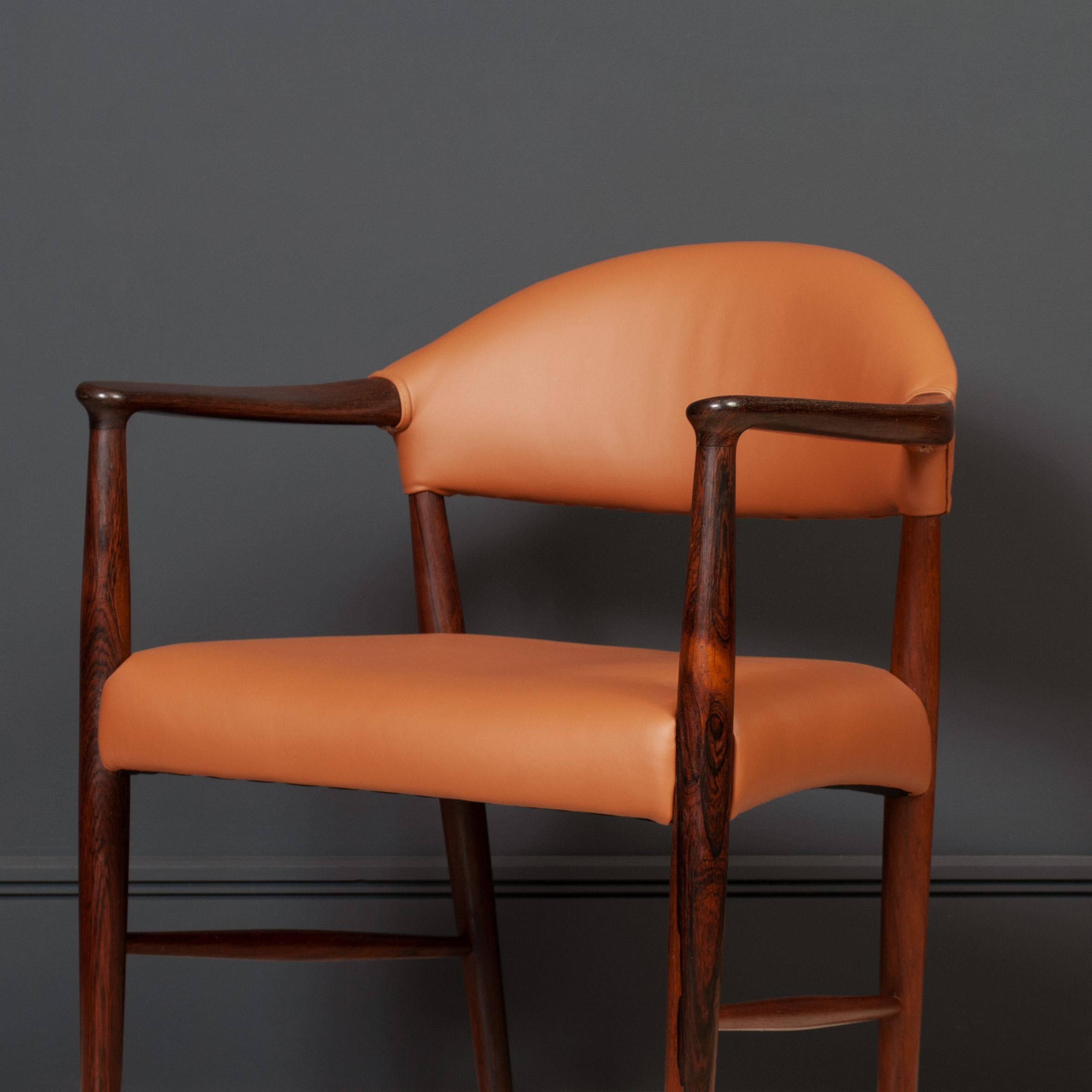 Leather Kurt Olsen Armchair, Fully Reupholstered For Sale at 1stDibs