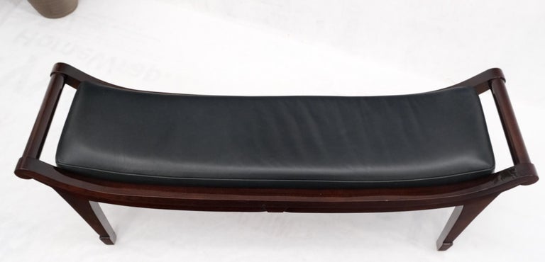 Leather and Lacquered Mahogany Post Modern Window Bench For Sale at ...