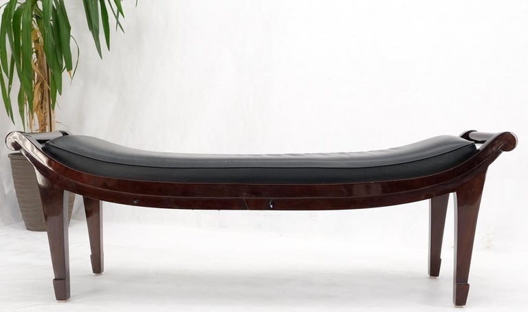 Leather and Lacquered Mahogany Post Modern Window Bench For Sale at ...
