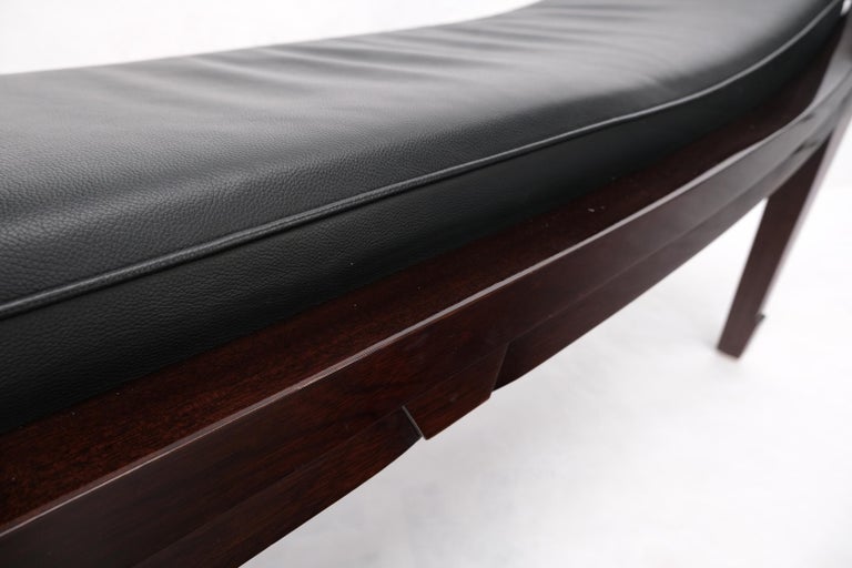 Leather and Lacquered Mahogany Post Modern Window Bench For Sale at ...