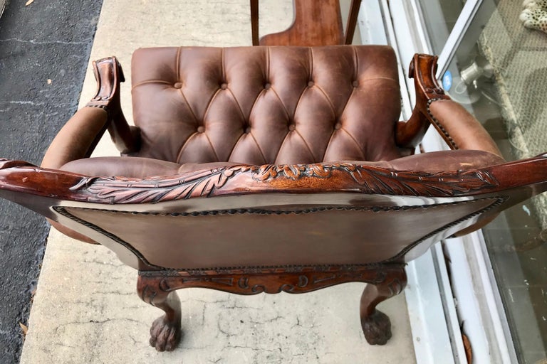 Leather Library Chair For Sale at 1stDibs