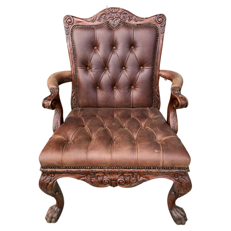 Leather Library Chair For Sale at 1stDibs