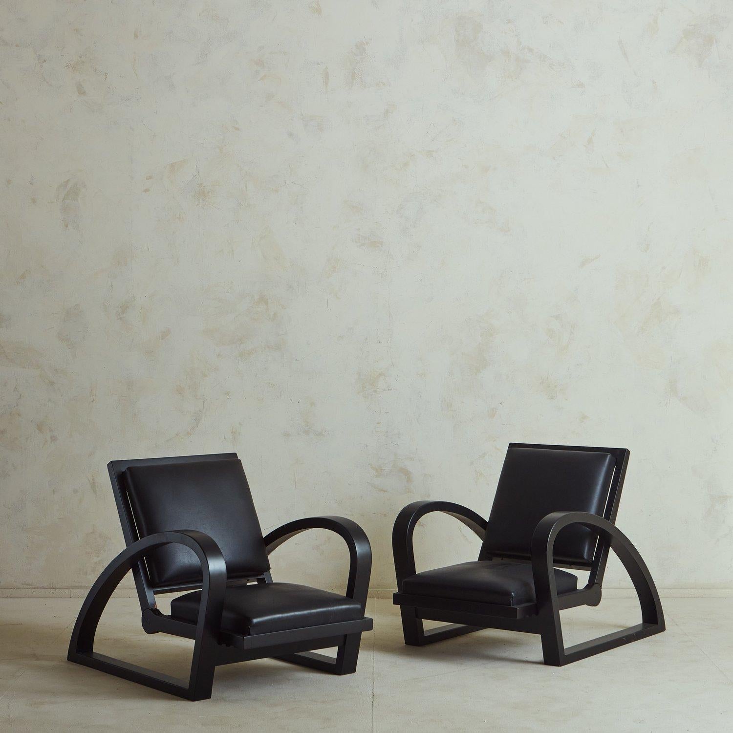 Leather Lounge Chair With Ottoman Attributed to Francis Jourdain ...
