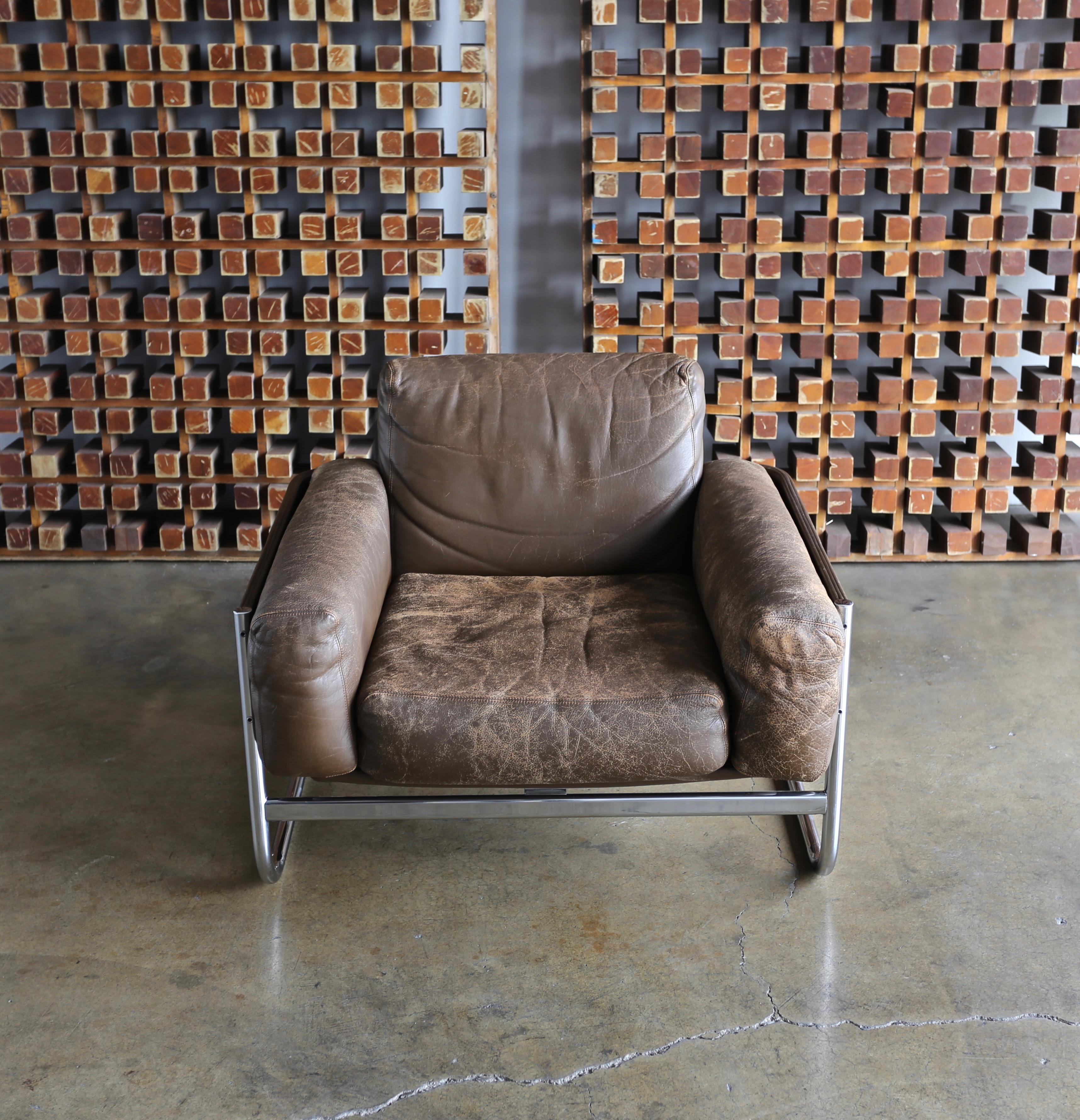 Leather Lounge Chairs by Sven Ivar Dysthe for Dokka Mobler Norway at ...