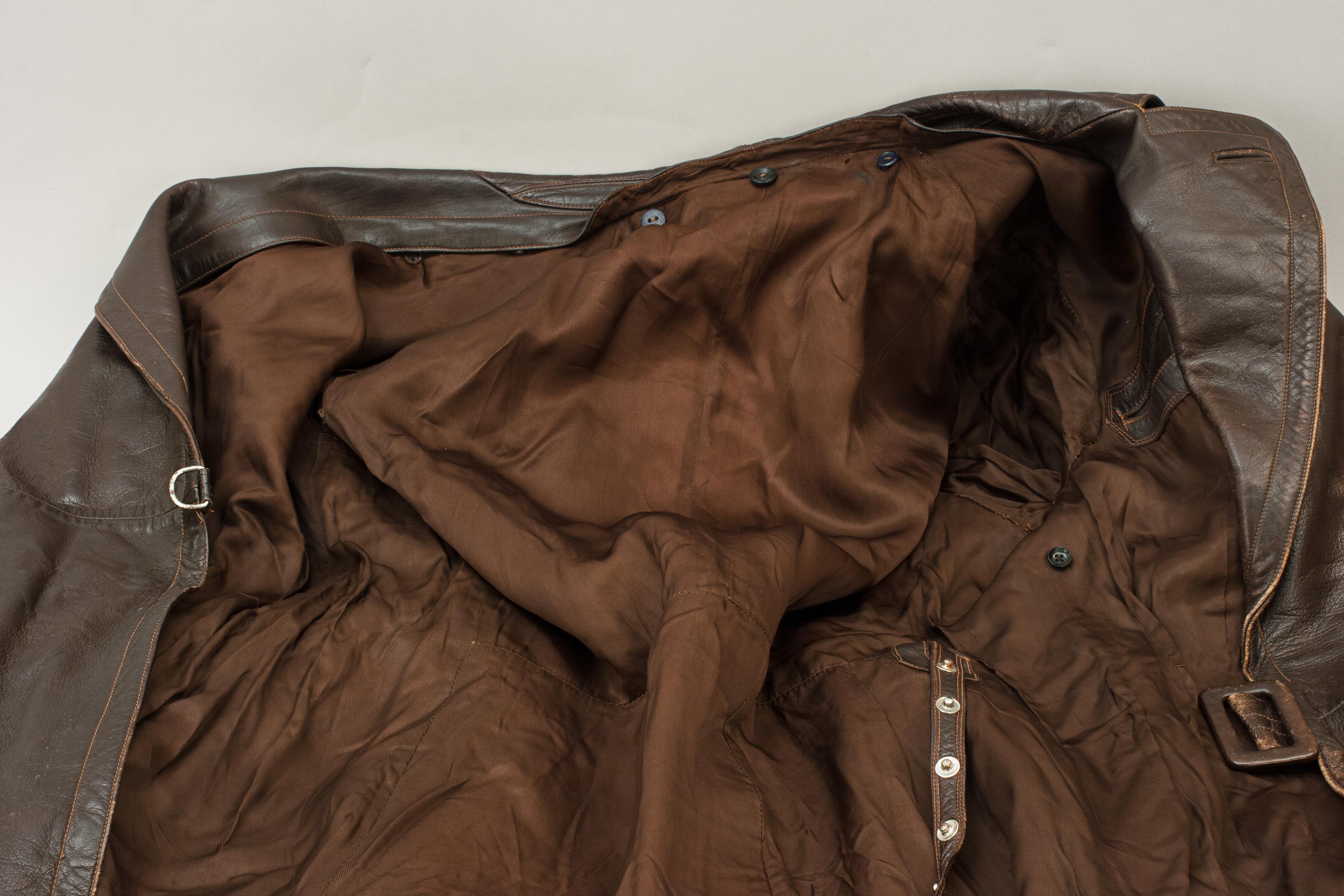 Leather Luftwaffe Style, Motoring, Motorcycle Coat in Brown Leather ...