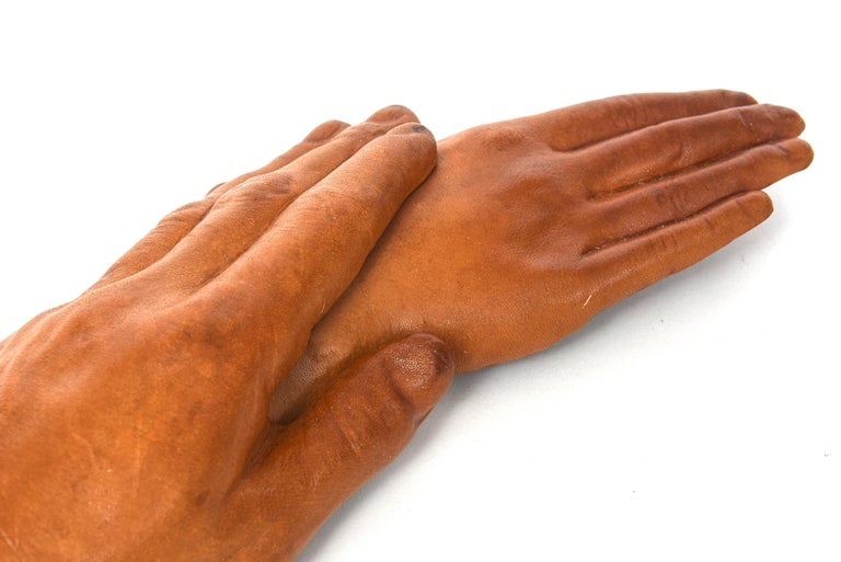 Leather Mother and Child Hands Sculpture by Marcia Lloyd For Sale at ...