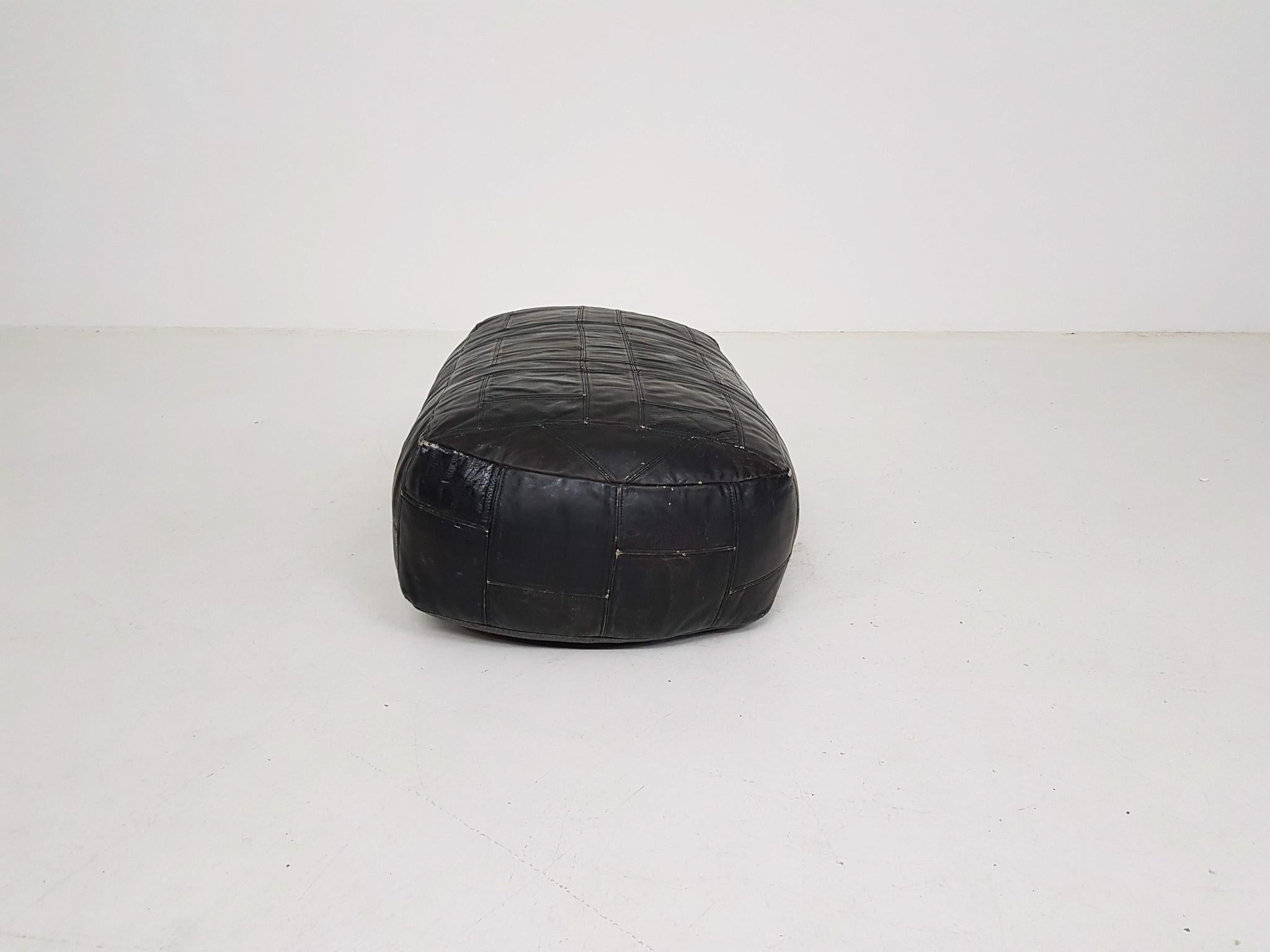 Leather Patchwork Ottoman or Footstool Attributed to De Sede ...