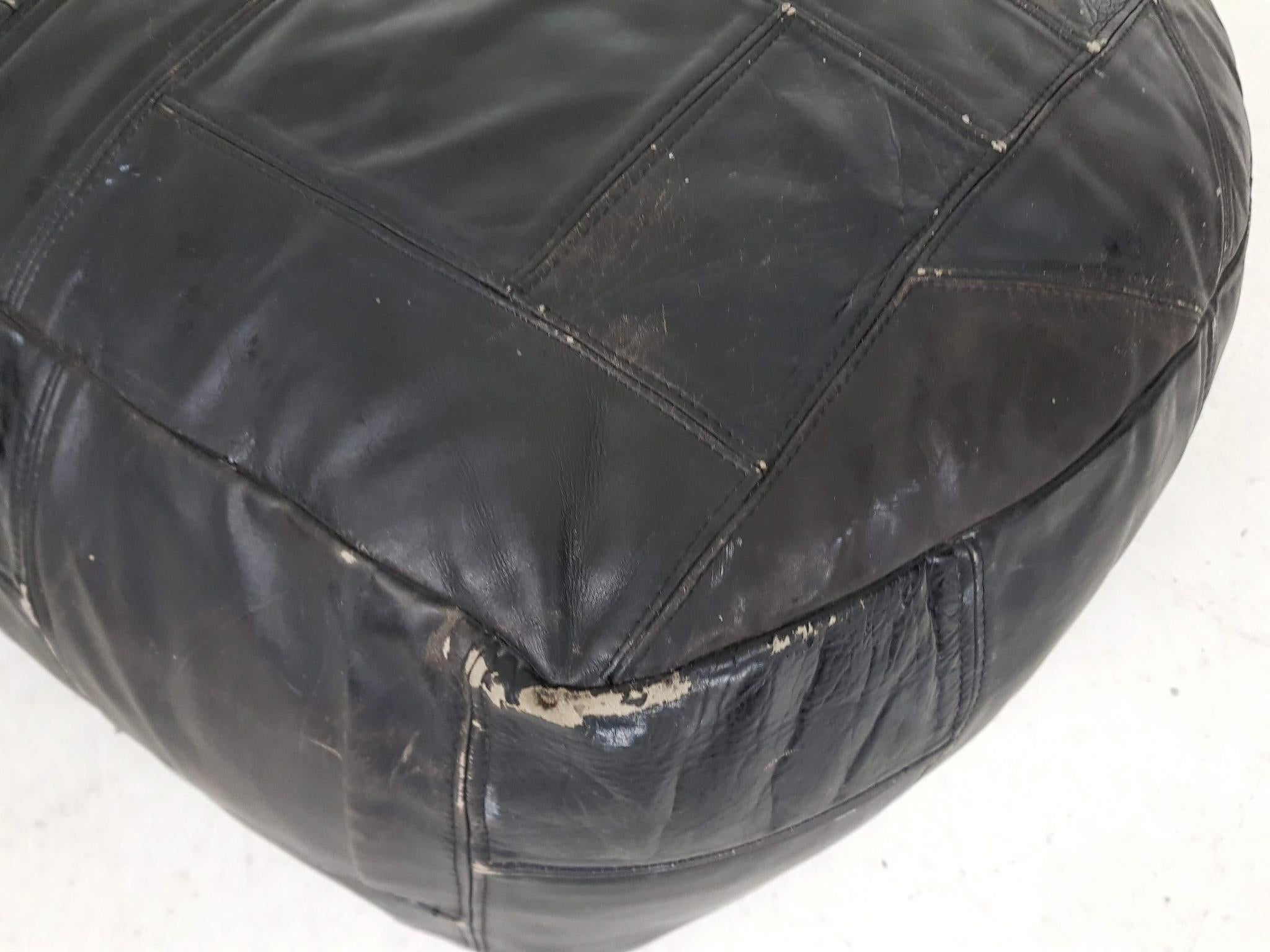 Leather Patchwork Ottoman or Footstool Attributed to De Sede ...