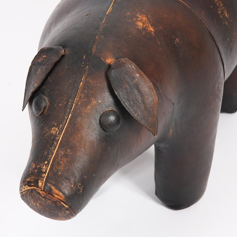 Leather Pig Footstool at 1stDibs