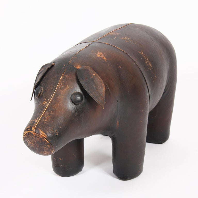 Leather Pig Footstool at 1stDibs