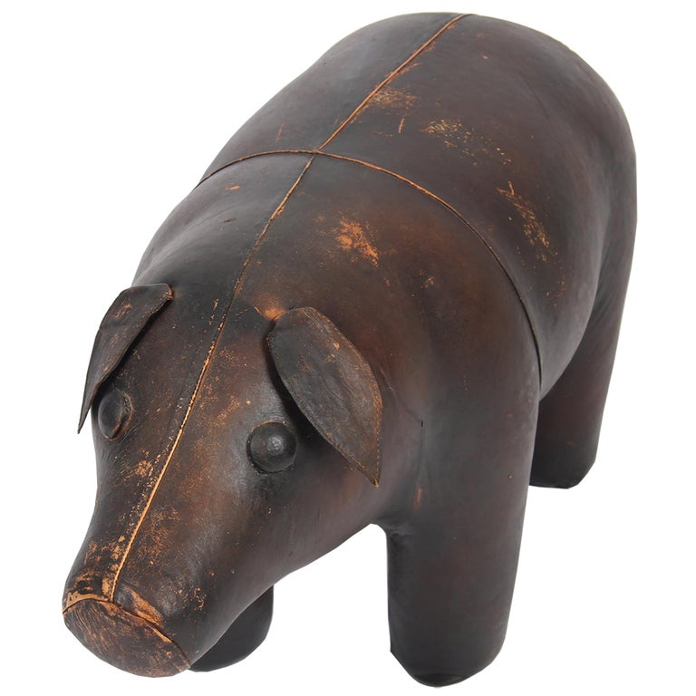 Leather Pig Footstool at 1stDibs