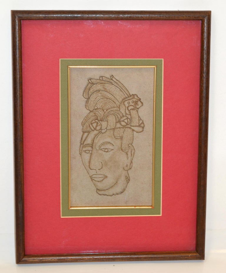 Leather Pyrography Branding Carving Cabeza Maya King of Palenque Art ...