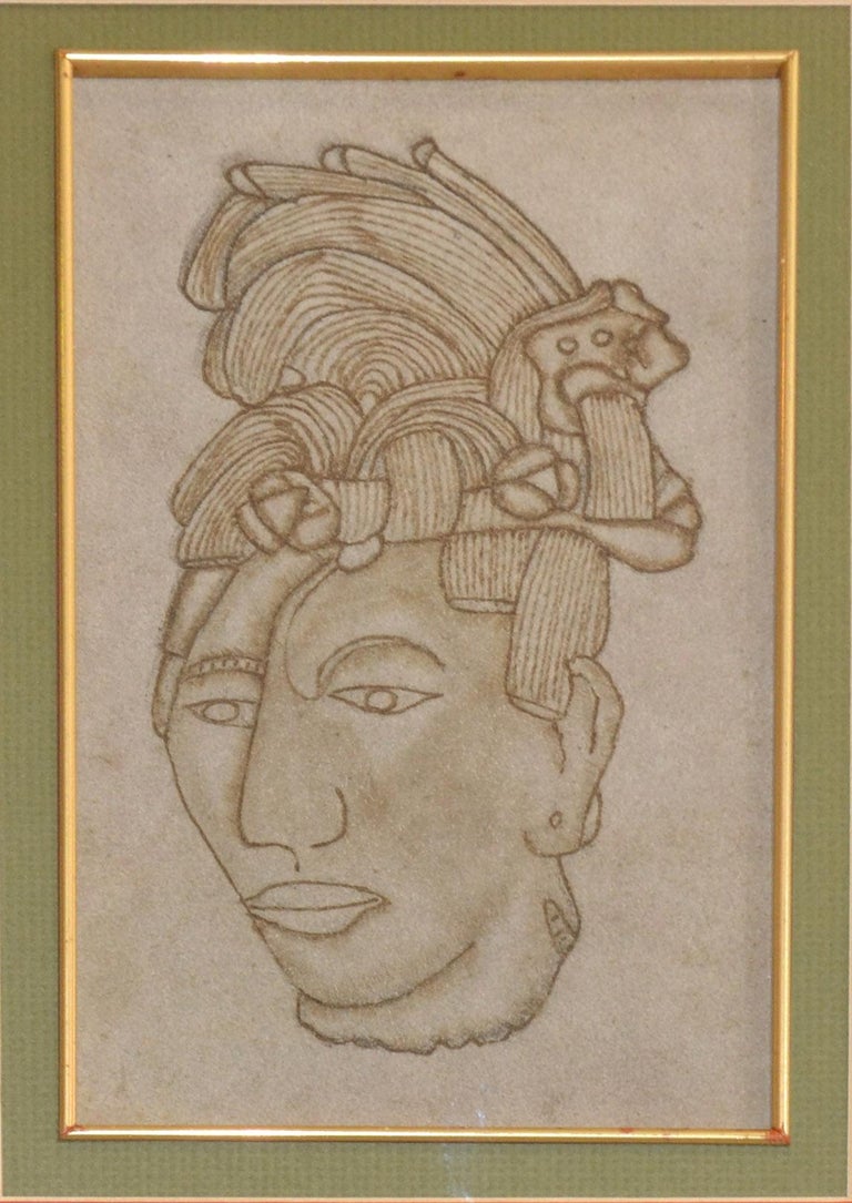 Leather Pyrography Branding Carving Cabeza Maya King of Palenque Art ...