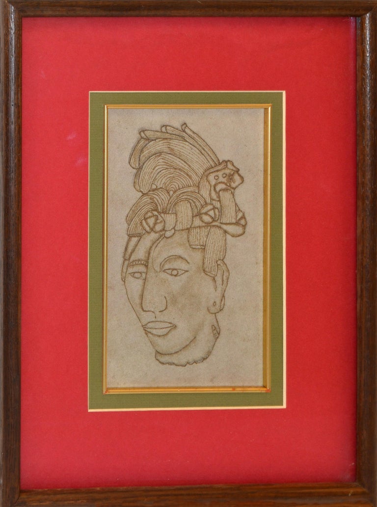 Leather Pyrography Branding Carving Cabeza Maya King of Palenque Art ...