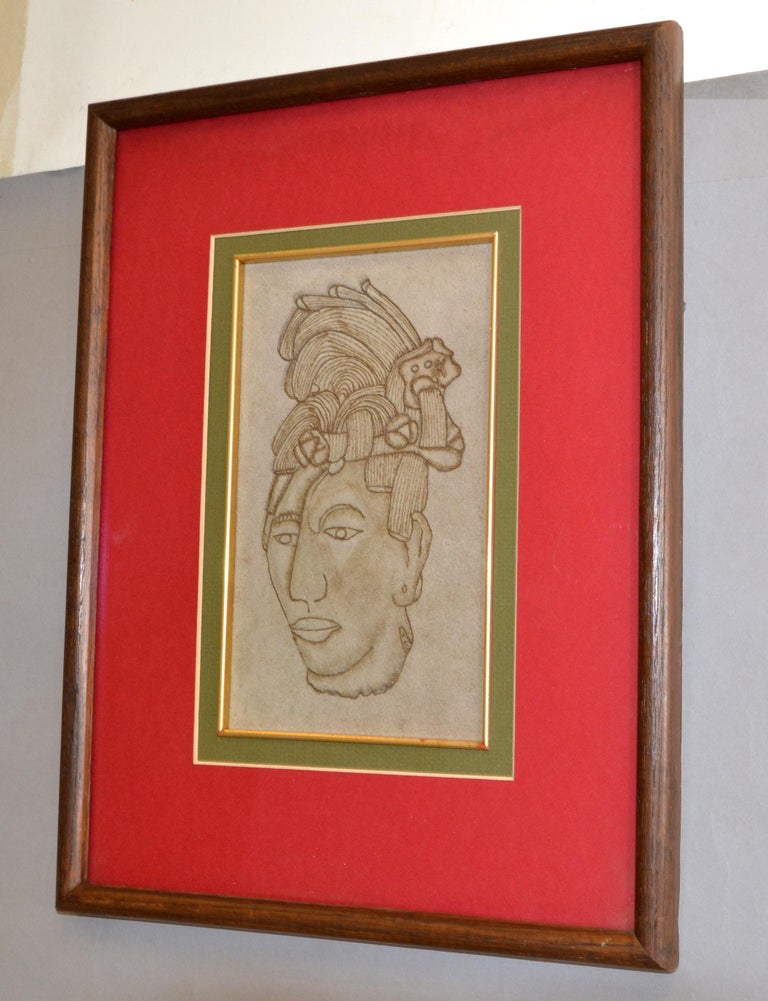 Leather Pyrography Branding Carving Cabeza Maya King of Palenque Art ...