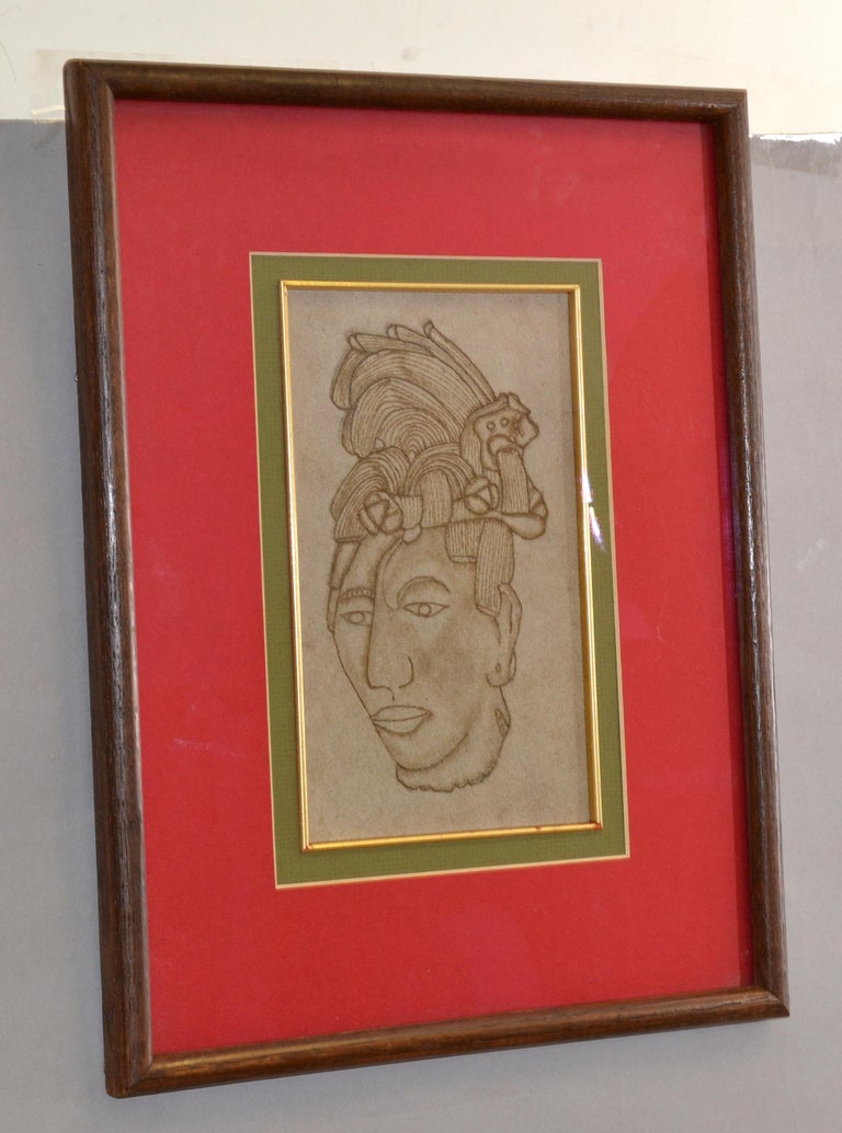 Leather Pyrography Branding Carving Cabeza Maya King of Palenque Art ...