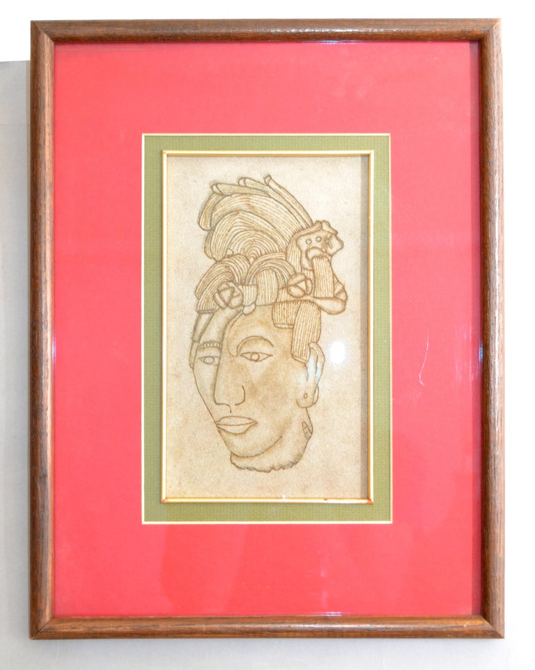 Leather Pyrography Branding Carving Cabeza Maya King of Palenque Art ...