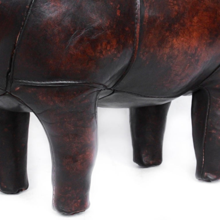 Leather Rhino Foot Stool at 1stDibs
